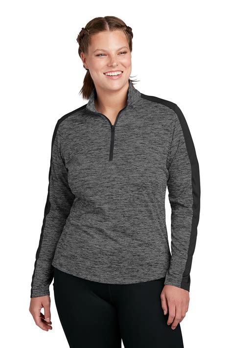 Sport Tek Womens Posicharge Electric Heather Colorblock 14 Zip