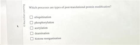 Which Processes Are Types Of Post Translational