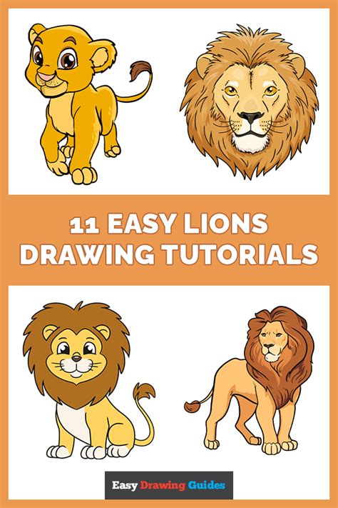 Lion Cartoon Drawing Easy Step By Step