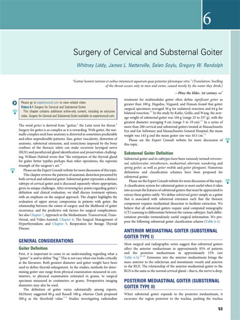 Surgery Of Cervical And Substernal Goiter Pdf Thyroid Surgery