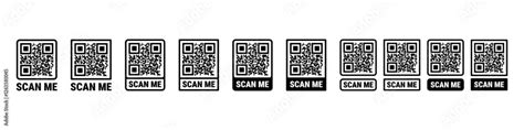Scan Me Frame Set Qr Code Mockup Mobile Payment And Identity Stock Vector Adobe Stock