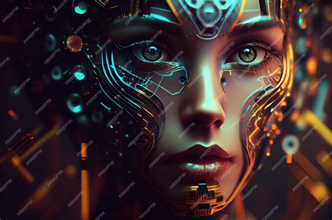 Premium Photo Illustrated Woman With Artificial Intelligence Generative Ai
