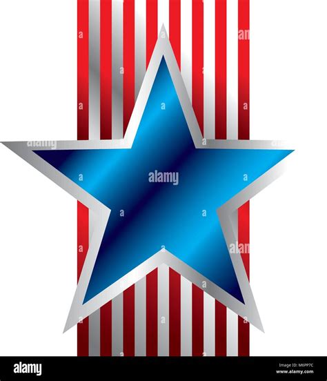 Star Stripes With United States Of America Flag Vector Illustration