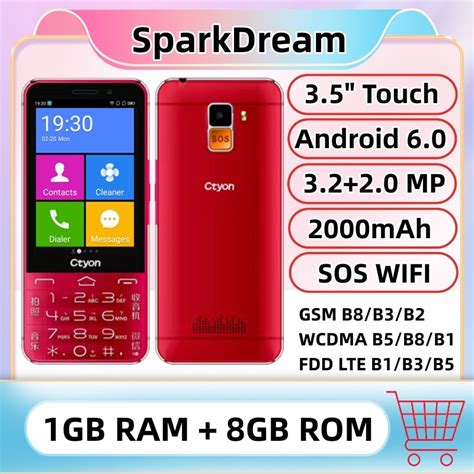 터치 스크린 푸시 버튼 스마트폰 안드로이드 60 와이파이 Gps 휴대폰 35 인치 1gb 8gb 쿼드 코어 4g Lte 핸드폰 32mp 2000mah