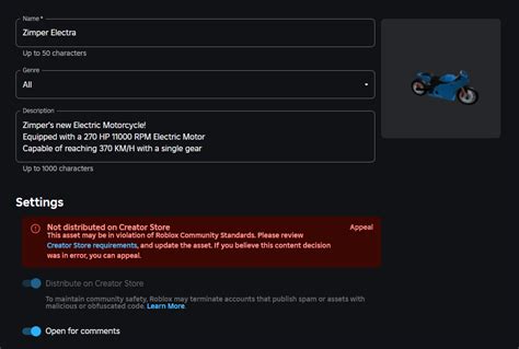 This Asset May Be In Violation Of Roblox Community Standards While