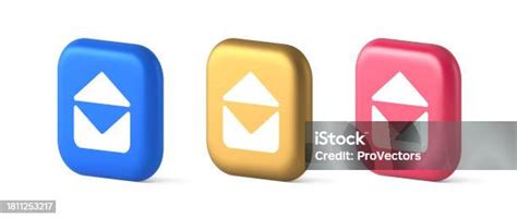 이메일 열기 봉투 편지 수신 수신 메시지 버튼 3d 현실적인 아이콘 0명에 대한 스톡 벡터 아트 및 기타 이미지 0명 3차원 형태 가상현실 Istock