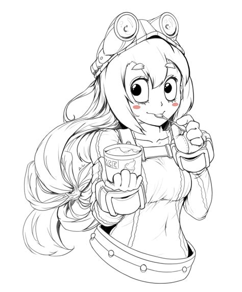 Dibujos De Tsuyu Asui Para Colorear Páginas Para Imprimir
