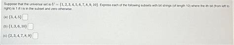 Solved Suppose That The Universal Set Is