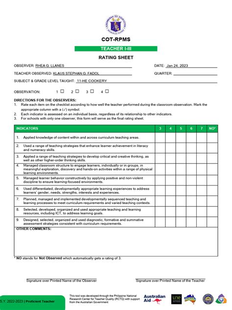 Appendix C 02 Cot Rpms Rating Sheet For T I Iii For Sy 2022 2023 3