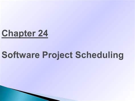 Software Project Scheduling Ppt