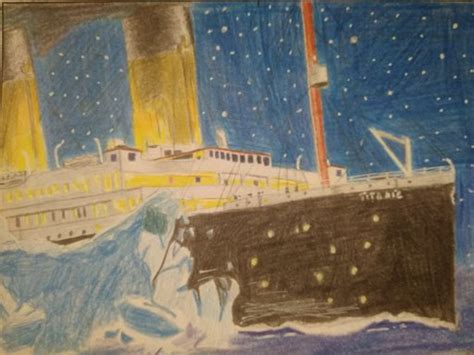 Titanic Chocando Contra El Iceberg Primer Dibujo De Una Serie De 4