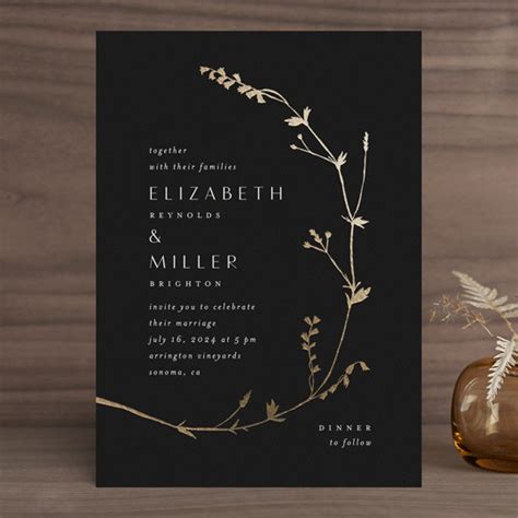 Vine Wrap Foil Pressed Wedding Invitations