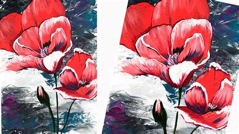 Как нарисовать интерьерную картину Как нарисовать цветок Рисуем цветы в интерьере Розовый