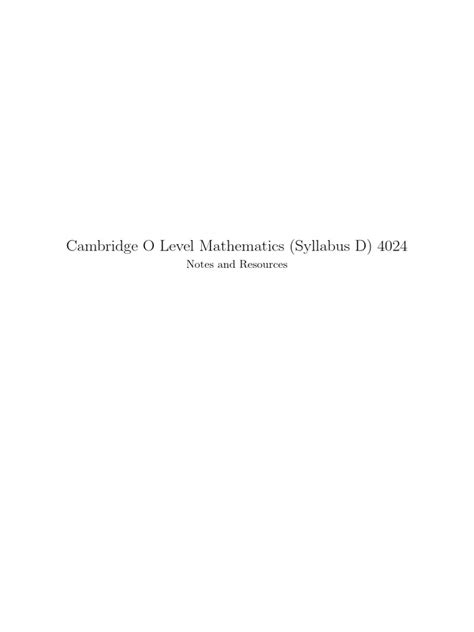 Olevelmathdnotes 1 Pdf Euclidean Vector Line Geometry