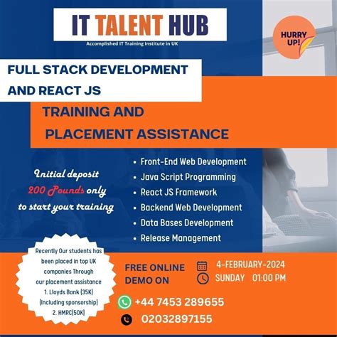 It Talent Hub Uk Full Stack Web Development React Js Training And Placement Assistance Are