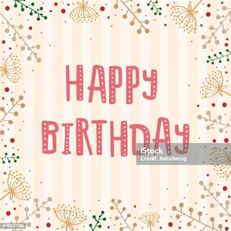 텍스트 템플릿 인사말 카드 생일 축 하 만든된 허브 및 분기의 프레임입니다 파스텔 색상입니다 0명에 대한 스톡 벡터 아트 및 기타 이미지 Istock