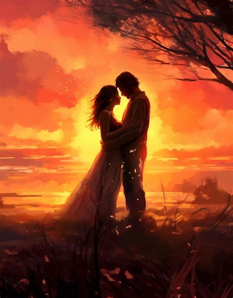Premium Ai Image Beatiful Animated Romantic Scene