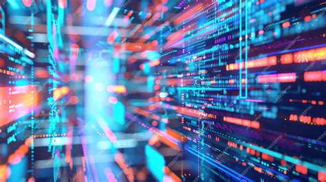 Digital Data Flow A Futuristic Visualization Of Binary Code And Network Traffic Premium Ai