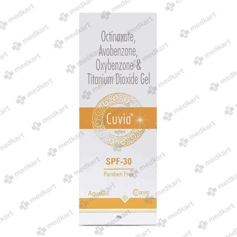 Cuvia Spf 30 Aquagel 50 Gm Price Composition And Generic Alternatives Medkart
