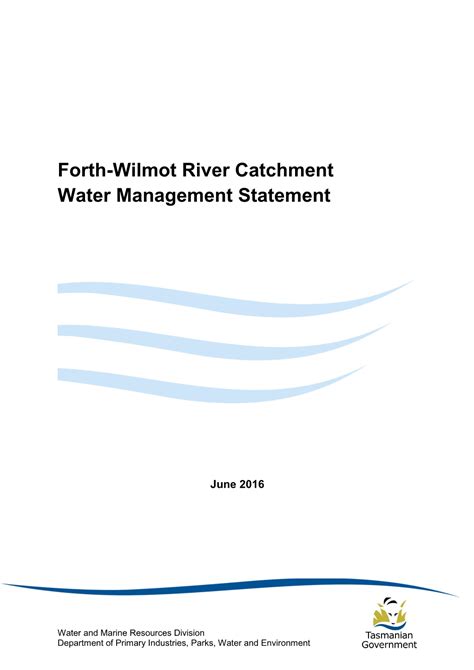 Forth Wilmot River Catchment Water Management Statement DocsLib