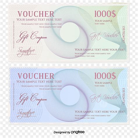 상품권 소재 티켓 쿠폰 바우처 템플릿 Png 일러스트 및 Psd 이미지 무료 다운로드 Pngtree