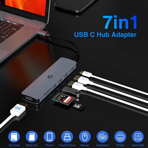 Snapklik Com USB C Hub TOTU In USB C Docking Station Multiport Adapter