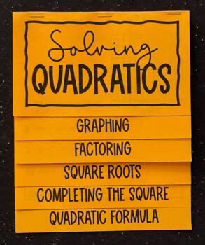 Solving Quadratics Foldable Notes For Algebra Or Algebra TPT