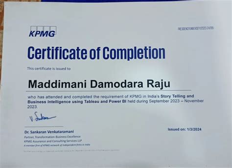 M Damodara Raju On Linkedin Dataanalytics Powerbi Tableau Kpmg