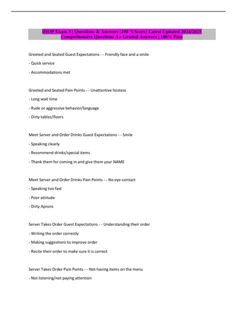 Ihop Exam 3 Questions And Answers 100 Score Latest Updated 2024 2025 Comprehensive Questions