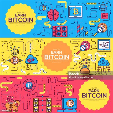 비트 코인 개요 아이콘 컬렉션 세트 현대 기술 선형 기호 팩 얇은 선 아이콘 로고 기호 그림 및 평면 일러스트 레이션 개념의 템플릿 경제에 대한 스톡 벡터 아트 및 기타