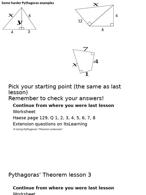 7 Practice Pythagoras Theorem Math Myp3 Pdf