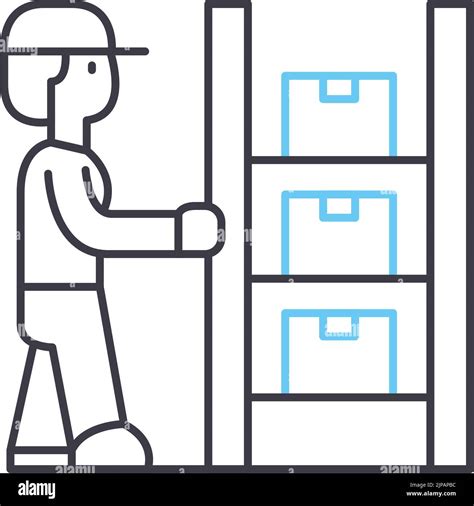 Warehouse Work Line Icon Outline Symbol Vector Illustration Concept Sign Stock Vector Image