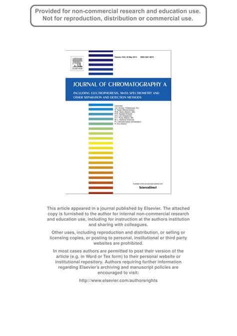 Pdf Development Of A Multianalyte Method Based On Micro Matrix Solid Phase Dispersion For The