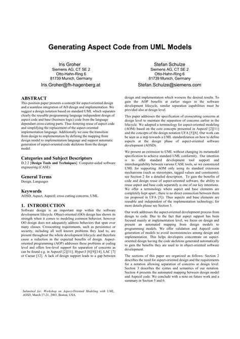 pdf generating aspect code from uml models