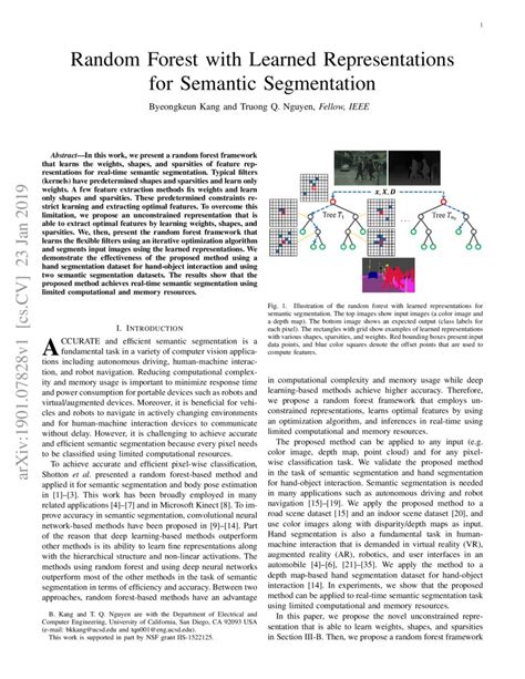 random forest with learned representations for semantic segmentation