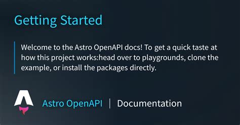 🚀 Getting Started Astro Openapi Documentation