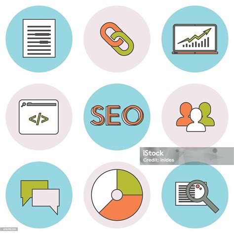 Seo 라인 아이콘 세트입니다 0명에 대한 스톡 벡터 아트 및 기타 이미지 0명 감시 개발 Istock