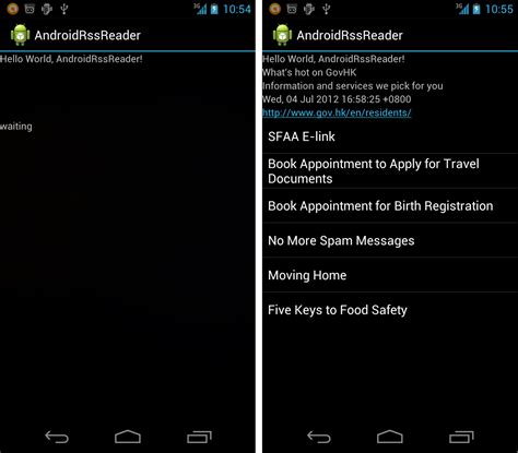 Android Er Rss Feed Reader Run In Asynctask