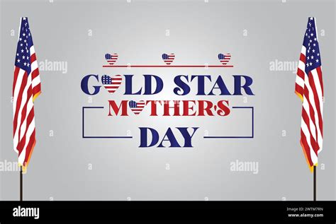Gold Star Mother S Day Stylish Text With Usa Flag Illustration Design Stock Vector Image Art