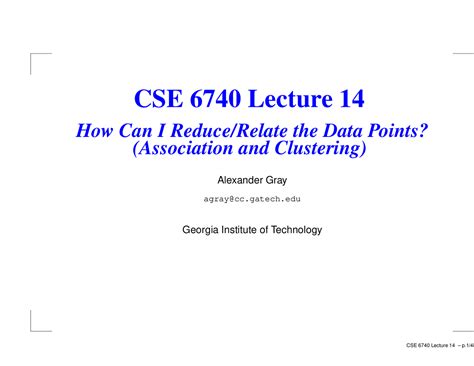 How Can I Reduce And Relate The Data Analysis Lecture Slides Cse 6740 Docsity