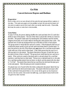 Go Fish Convert Between Degrees And Radians By Retro Solutions