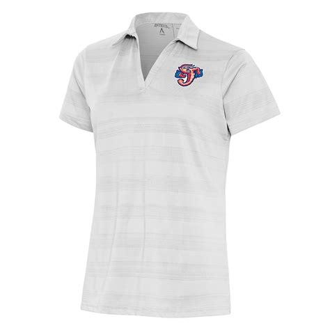 Womens Jacksonville Jumbo Shrimp Antigua White Compass Polo