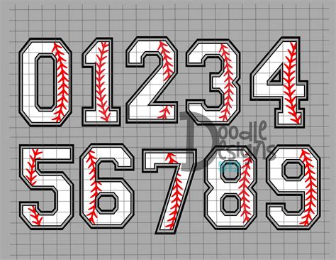 Baseball Numbers Png Etsy