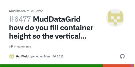 MudDataGrid How Do You Fill Container Height So The Vertical Scroll Is On Grid Data And Not The