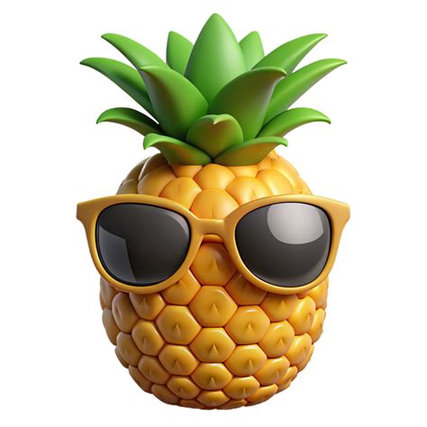 Pineapple Wear Sunglasses 3d Render 46647201 Png