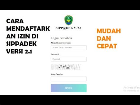 Begini Cara Mudah Mendaftarkan Izin Usaha Di Aplikasi Sipadek Versi V YouTube