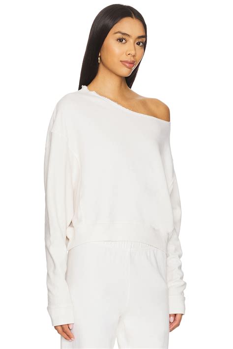 La Made Maggie Off Shoulder Pullover In Ecru Revolve