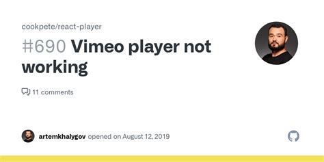 Vimeo Player Not Working Issue Cookpete React Player Github