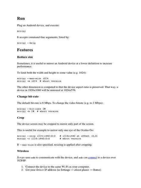 Command Scrcpy Pdf Bit Rate Command Line Interface