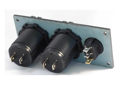 Double USB Socket 12V Socket On Panel With Switch